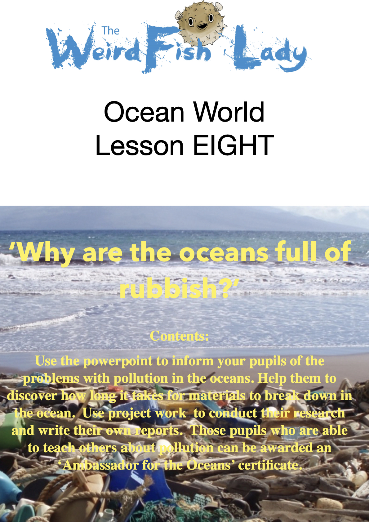 Recommended Lesson Plan for YEAR SIX - Ocean World Lesson 8 - 'Why are ...